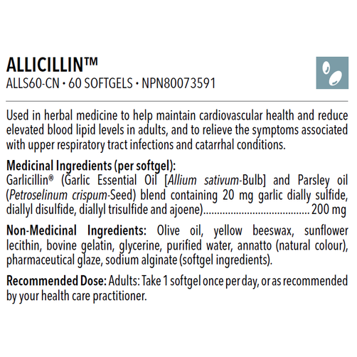 Allicillin™ 60 softgels – Rediscover Health Online Dispensary